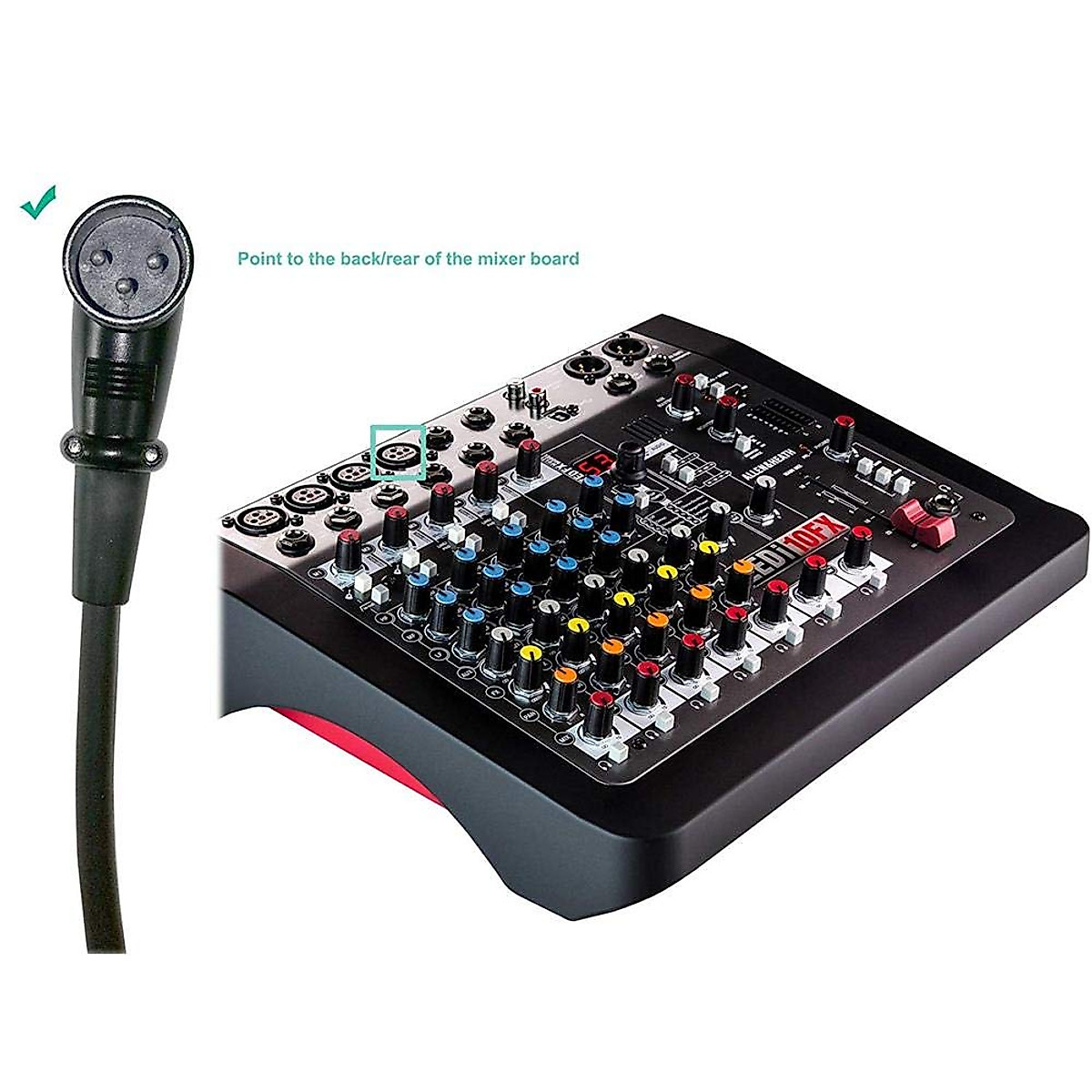 Right Angle XLR Cable, DMX Cable 3ft, 90-Degree XLR Male to Female, Balanced Microphone Cables