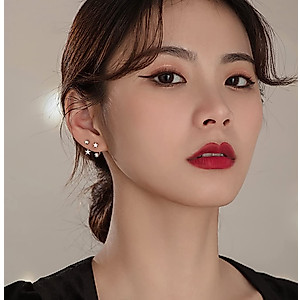 Reffeer Solid 925 Sterling Silver Star Half Hoop Earrings Open Huggie Hoops for Women Ball Cuff Earrings Star (A-Silver)