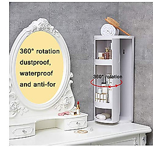 bretoes Multifunction Bathroom Kitchen Corner Locker Cosmetic Storage Rack Cabinet Storage Shelf Rotating Triangle Shelf