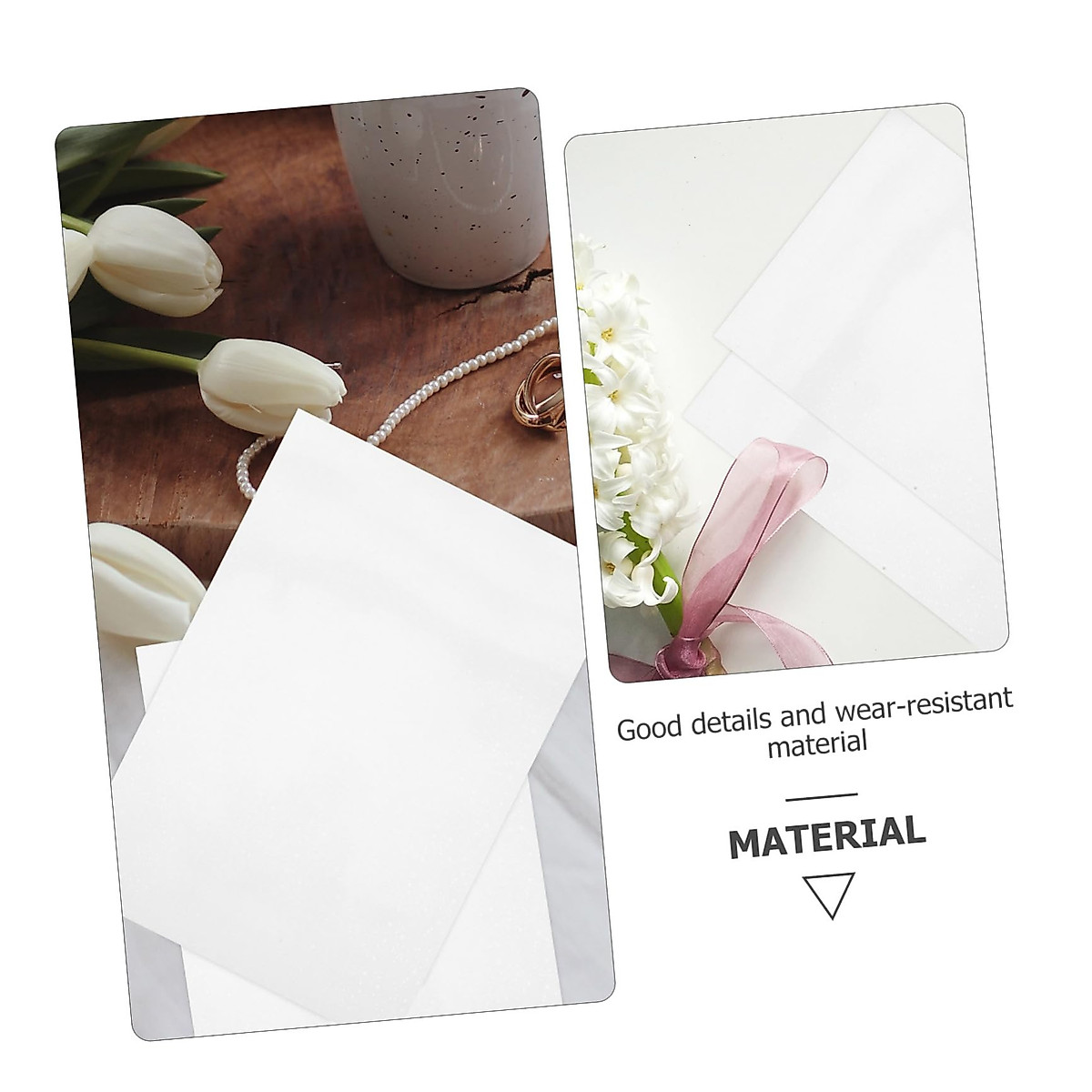 VILLCASE 20 Sheets Sheet Paper Film Glitter Holographic Overlay Paper Construction Papers Cold Lamination Film Printing Paper White Pvc Self-adhesive A4 Fully Transparent Decorative Paper