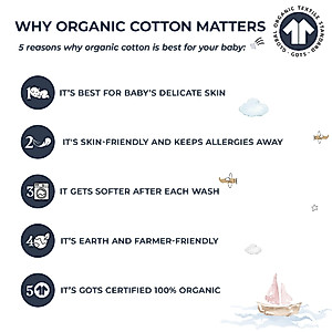 Organic Crib Sheets (2-Pack) - 100% Organic Cotton GOTS Certified, Breathable Crib Sheets, Double-Elastic for Secure Fit, Extra Protection for Your Baby, Cotton Crib Sheets Fitted (28"x52")