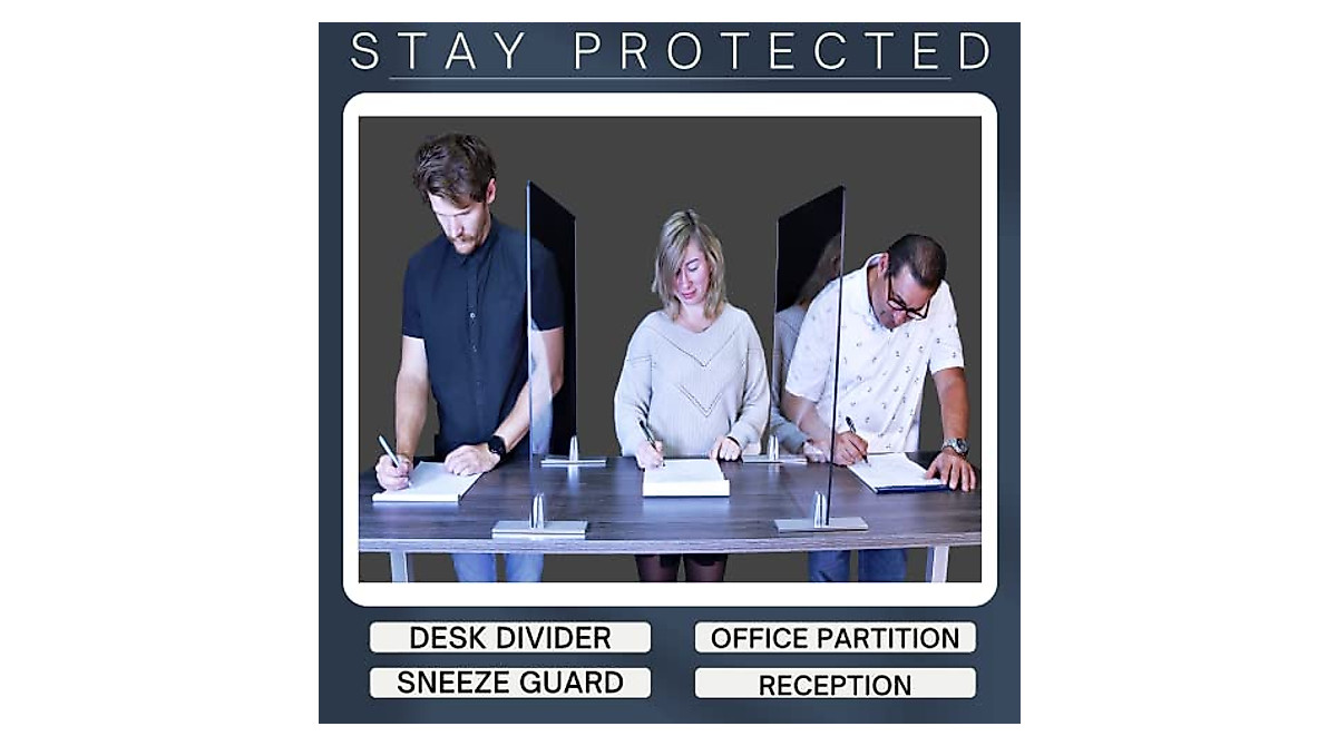 Plexiglass Table Top Sneeze Guard – Durable Acrylic Desk Divider