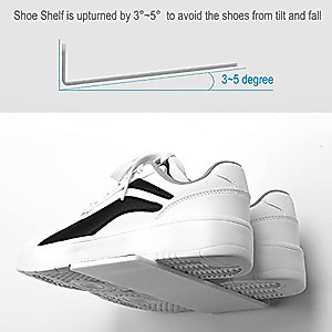 Cosmos 4 Pcs Acrylic Shoe Display Shelf Floating Shoe Shelves- Wall Mount Sneaker Shelves with Velvet Tape for Displaying Showcase Shoes and Sneaker Collection Shoes Box (Solid White)