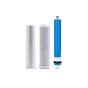 Compatible with HYDRO LOGIC STEALTH RO100 COMPATIBLE THREE FILTER PACK-100 GPD RO MEMBRANE CARBON & SEDIMENT FILTER by CFS