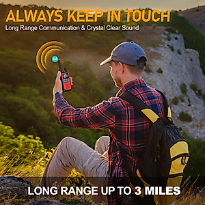 Walkie Talkies for Adults 3 Pack,Two Way Radios Long Range Rechargeable Walkie Talkies with Earpiece Jack Bulit-in 1800mAh Li-ion Battery,22 FRS Channels,LED Flashlight,USB Charger,NOAA Walky Talky