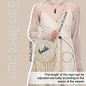 Bride Cowgirl Bag Bachelorette Party Gift Bags Bridesmaid Bride Crochet Purse White Crossbody Fringe Bag for Women Bachelorette Party Favor Cowgirl Bachelorette Country Wedding Bridal Shower 7.87 Inch