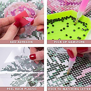 Dazz 3D Gemstone Painting Butterfly & Roses Pack of 2 by Horizon Group USA, Includes 2 8”X10” Diamond Dotz Painting, Rhinestone Sheets for Adults & Children, Gem Tray & Stylus Included.Multicolored