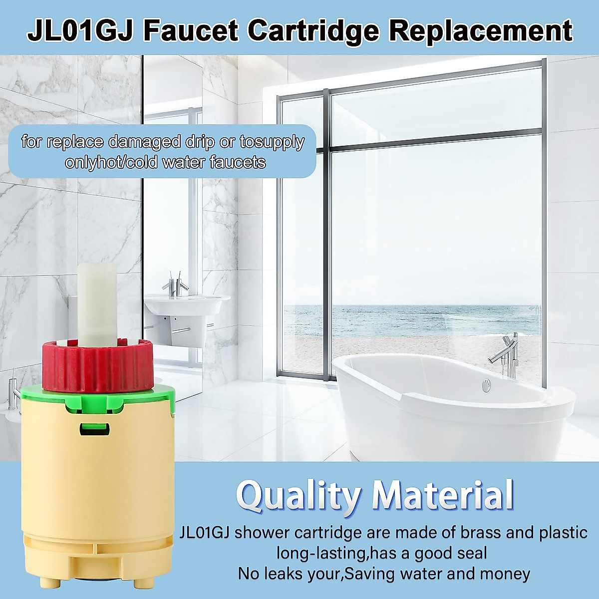 HJ-40 JL01GJ Shower Cartridge Replacement,40mm Faucet Cartridge Replacement,for Replaces Cartridge on Many Brands Tub and Shower Valve