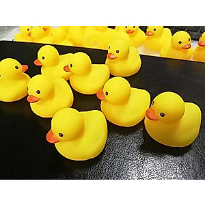 Sohapy 100Pcs Mini Yellow Rubber Ducks Baby Shower Rubber Ducks, Squeak Fun Baby Yellow Rubber Bath Toy Float Fun Decorations for Shower Birthday Party Favors Gift (100PCS Yellow Ducks)