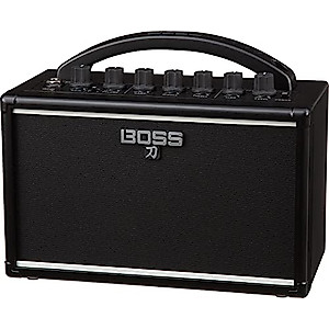 Boss Katana Mini Guitar Combo Amplifier Bundle with Instrument Cable and 3-Pack Picks