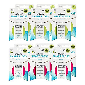 DrTung's Smart Floss - Natural Floss, PTFE & PFAS Free Floss, Gentle on Gums, Expands & Stretches, BPA Free Floss - Natural Dental Floss Cardamom Flavor (Pack of 12)