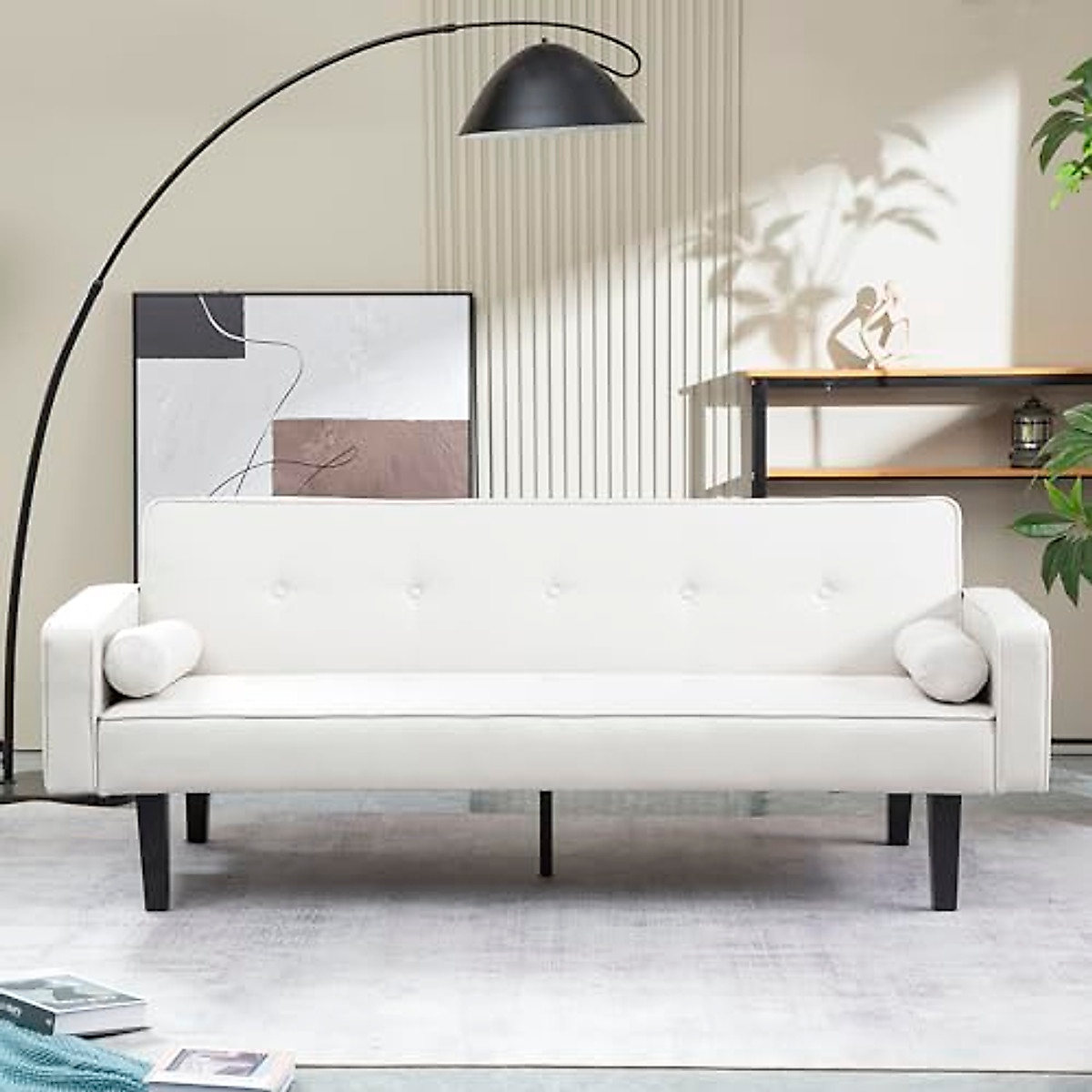 Eafurn Sleeper Sofa Bed, Beige Linen 71.65"