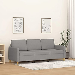 vidaXL Sofa Chair Home Indoor Living Room Single Relax Club Seating Upholstered Leisure Sofa Comfort Tub Armchair Furniture Dark Gray Fabric