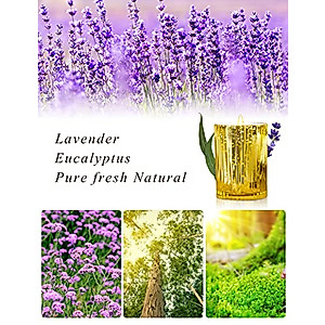 Viseeko Lavender Scented Candles, Vanilla Christmas Candle Gifts for Women, Fall Candles, Gold Votive Candles for Wedding, 100% Natural Soy with Cotton Wick, 6.3 oz, 36 Hours Burn, 1 Pack