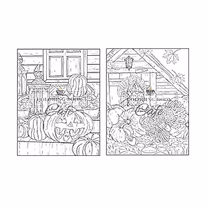 Country Autumn Coloring Book: An Adult Coloring Book Featuring Charming Autumn Scenes, Relaxing Country Landscapes and Cute Farm Animals