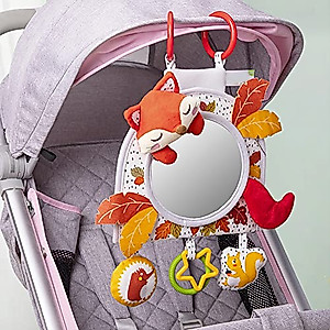 Baby’s Activity Hanging Toy with in-Sight Car Mirror for car seat, Stroller, Crib and Tummy time (Fox)