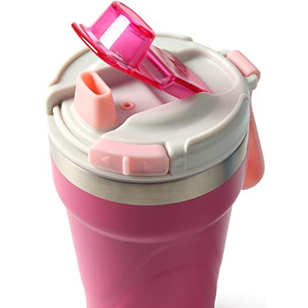 Arctic Zone 16oz Vacuum Insulated Triple-Layer Stainless Steel Super Chug Tumbler Travel Bottle, Pink