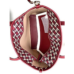 Tory Burch Women's Geo Logo Mini Top Zip Tote (Crimson Red)