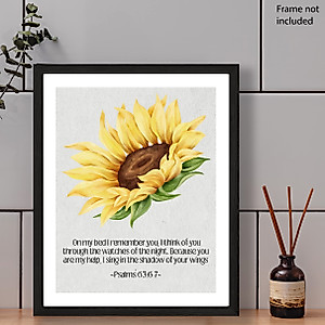 Roxbury Row Bible Verses Wall Decor, Scripture Wall Art, Christian Decor, Biblical Wall Decor, Christian Art Gifts, Scripture Posters, Modern Farmhouse Decor, Sunflower Decor (6 8x10 Unframed Prints)