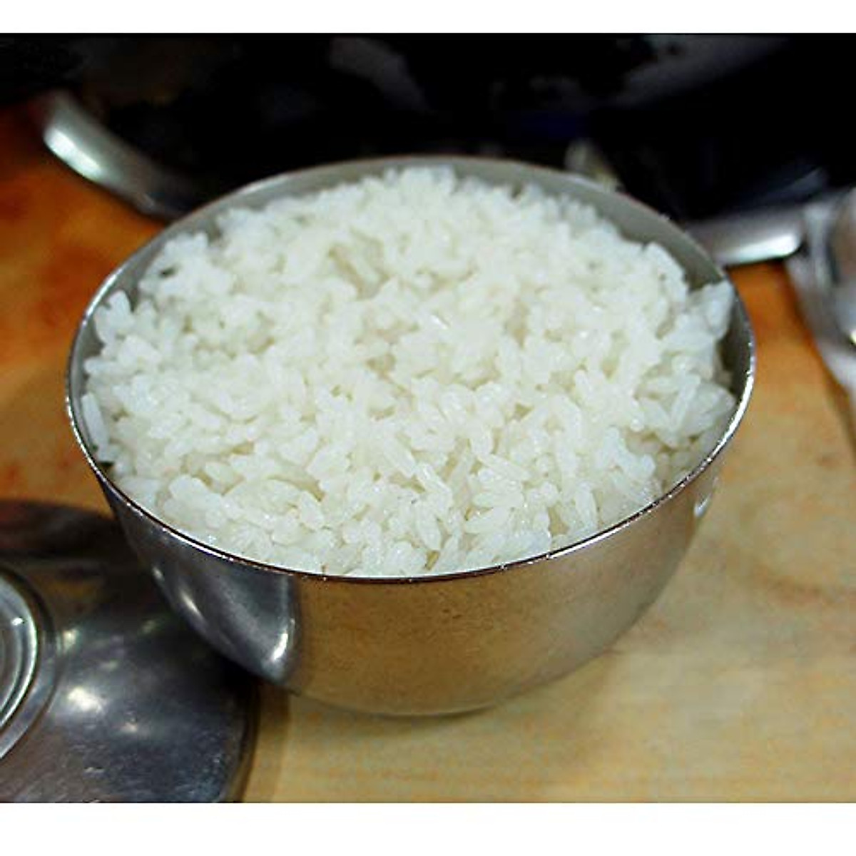 The Elixir Eco Green Set of 6, Korean Stainless Steel Rice Bowl with Lid Set, Korean Kitchen Restaurant, Multi-Purpose Stainless Steel Bowl + Lid Set