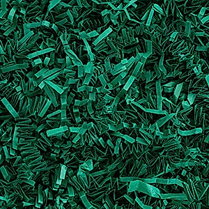 MagicWater Supply Crinkle Cut Paper Shred Filler (2 LB) for Gift Wrapping & Basket Filling - Forest Green