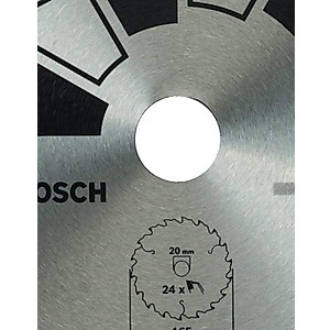 Bosch 2609256 B55 Standard Carbide Circular Saw Blade with 24 Teeth – 165 mm in Diameter – 20 mm Bore (16 mm with Reduction Ring) – 1.6 mm Cutting Width