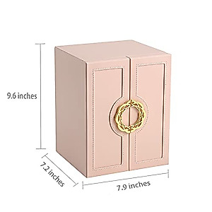 AOSIFIEL Jewelry Boxes Organizers/Case Large Stand up with 5 Drawers Gift for Women Teen Girls Kids Big Jewelry Case/Holder Faux Leather Jewelry Storage/Chest for Necklaces,Earring,Ring,Watch