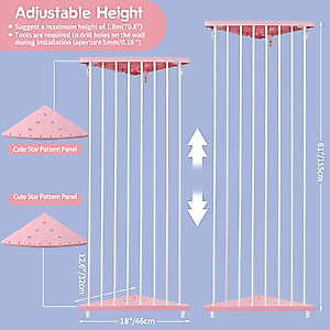 Stuffed Animal Storage Corner Plush Toys Holder with Star Pattern,Stuffed Animals Holder with LED Light,Large Corner Kids Plushies Toys Wall Hangingwith Adjustable Length for Nursery Playroom Bedroom