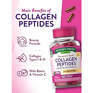 Nature's Truth Collagen Beauty Supplement | 100 Liquid Max Softgels | Non-GMO & Gluten Free Pills | Hydrating Formula