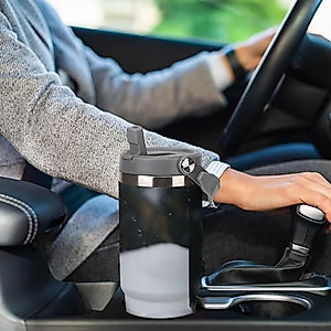 BWQJKUO Large Capacity Car Cup 30 Oz Stainless Steel Snow Owl Printed Travel Mug Leak-proof Flip Straw Tumbler with Handle,keeps Cold Or Ho