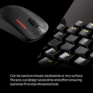 Pulsar Gaming Gears SUPERGRIP Pre-Cut 1 Universal Griptape Pre-Laminated Sweat Absorbing High Performance Universal Anti Slip Mouse Grip Tape Ultra-Thin 0.5mm (0.02in)