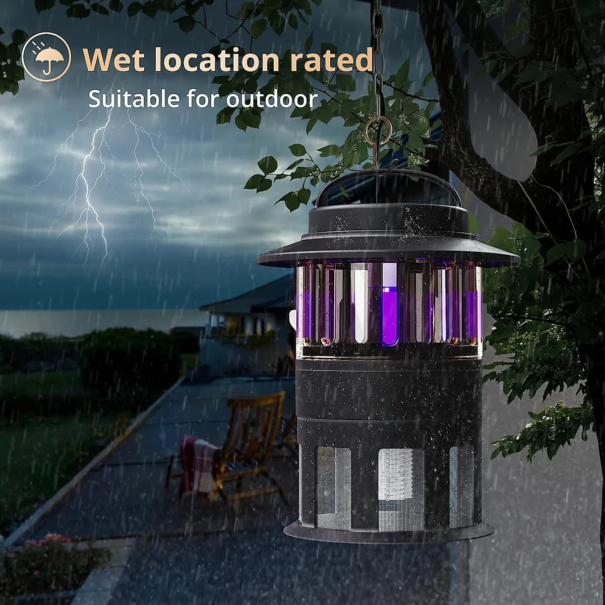 POWIFY Mosquito Trap, Bug Zapper with 1000V Grid and Suction Fan, Insect Trap for Flies, Gnat & Moth, Portable Flying Insect Killer for Backyard, Patio, Home…