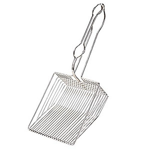 Ownpets Non-Stick Cat Litter Scoop with Foam Handle, Durable Coated Metal Litter Scooper with Deep Shovel, Carabiner & Comfy Foam Grip for Fast Sifting & Instant Cleaning