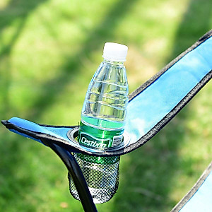 ARLIME Double Folding Beach Chairs, Outdoor Picnic Portable Loveseat Chairs with Removable Umbrella & Mini Table Carrying Bag, Camping Chair for Patio, Pool, Park (Blue)