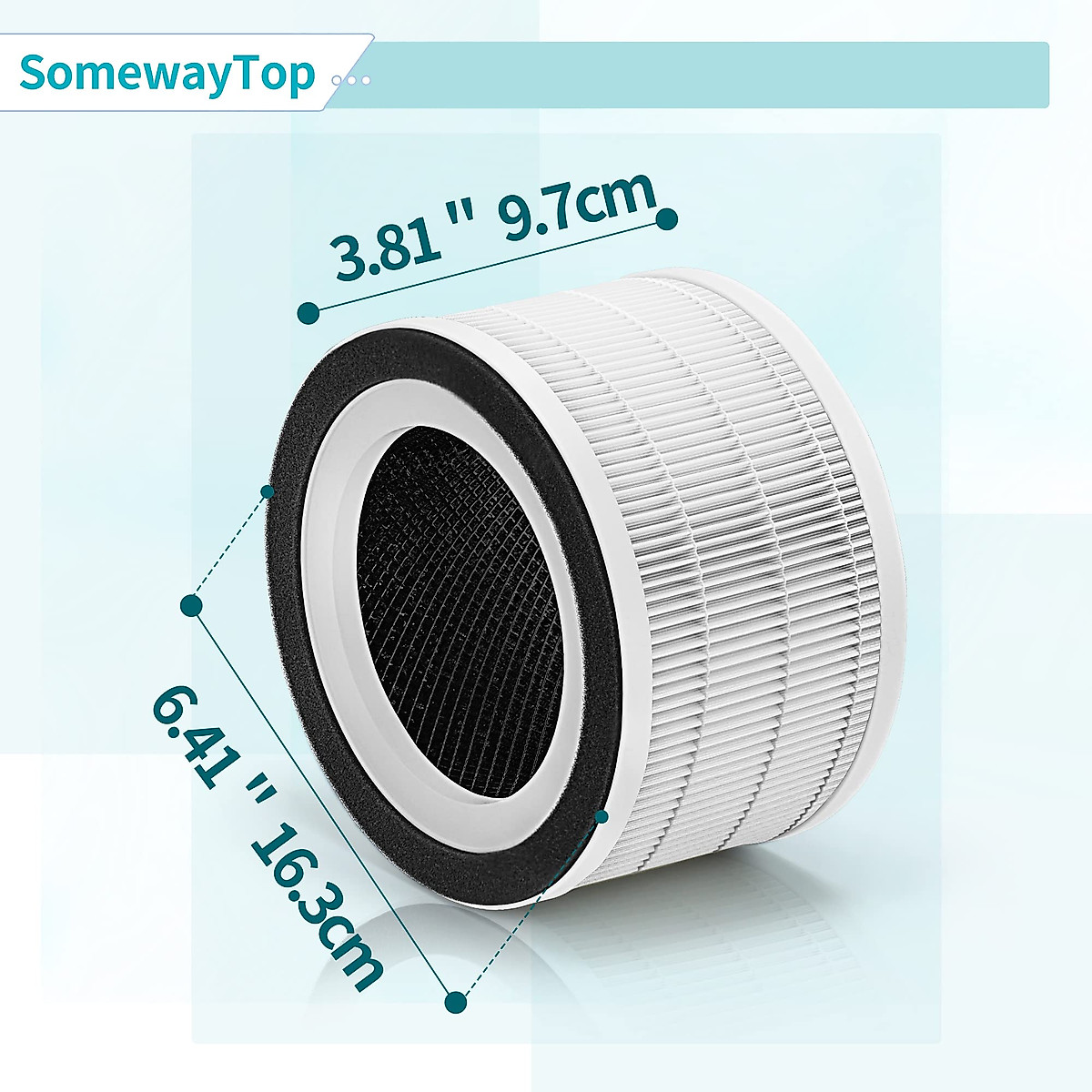 2-Pack Fillo Air Purifier Filter Replacement Compatible with A-floia Air Purifier Halo/Allo Match ASIN: B088FHCS83/B07JG1R2GB/B09M799DT4/B07WR2CT7V, 3-IN-1 Filtration Air Cleaner