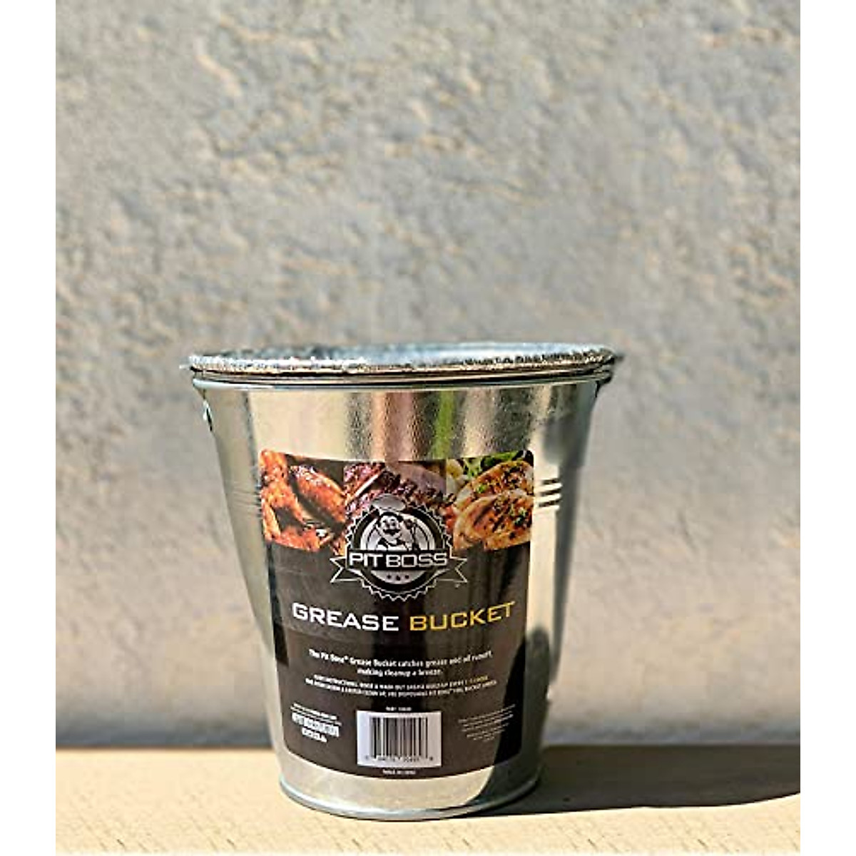 (15 Pack) Grease Bucket Liner Compatible with Pit Boss Grills 67292 Foil, Oklahoma Joe's 9518545P06, Rec Tec Large Bucket & Other Grill Bucket Accessories l 6.3” x 6.0” l Disposable Aluminum
