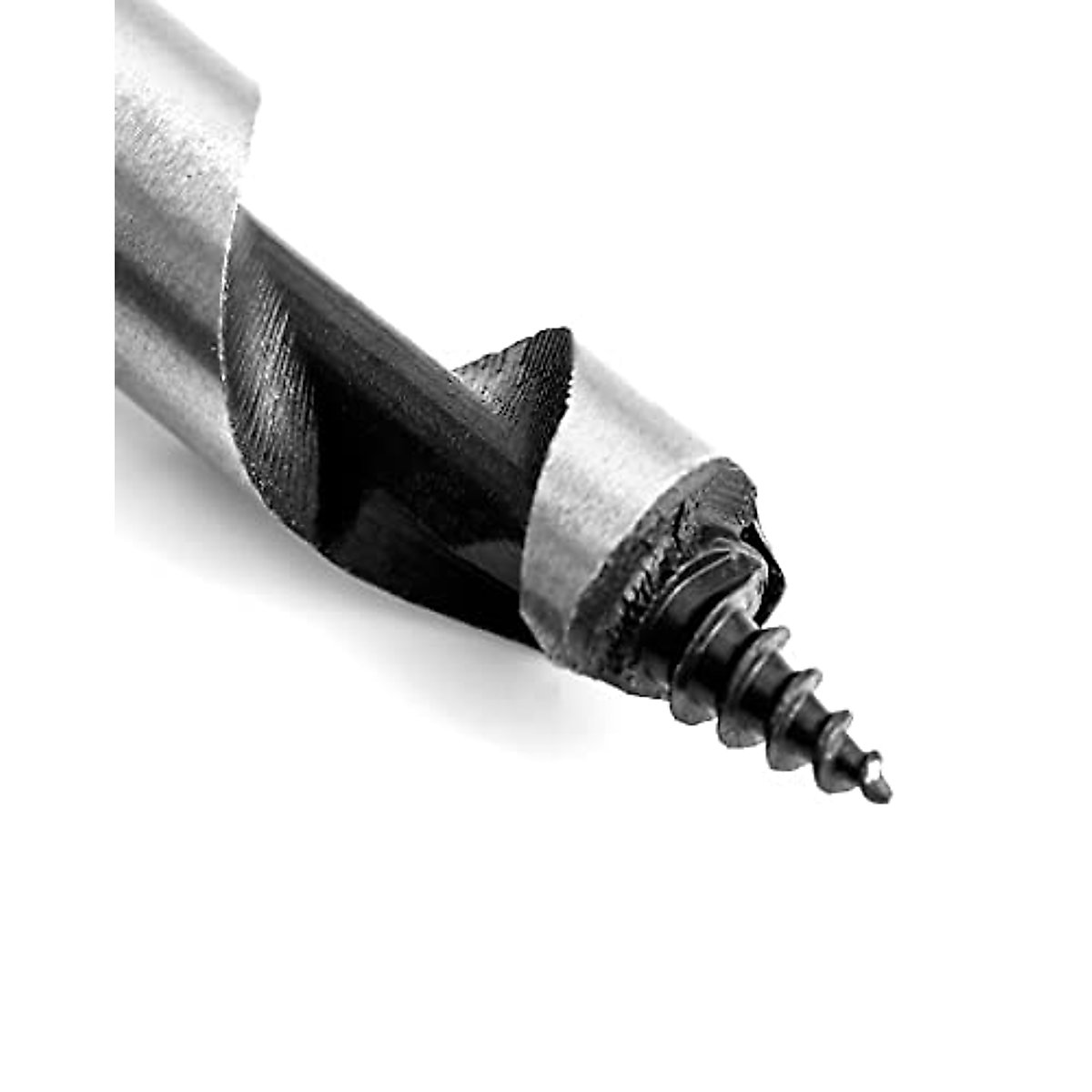 QWORK Auger Drill Bit Set, 7 Piece Set 9" Auger Bit Set Hardened Alloy Steel Ship Auger Bit Creates Deep Clean Hole Precise Drilling for Wood Drilling 1/4", 3/8", 1/2", 5/8", 3/4", 7/8",1"