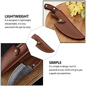 Hemoton Leather Knives Sheath Kitchen Boning Knives Sleeves Protectors with Belt Loop Outdoor Camping Knives Cover Durable Blads Cutters Guard Case