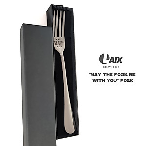 May The Fork Be With You Laser Engraved Stainless Steel Fork with Gift Box, Gift For StarWars Fans