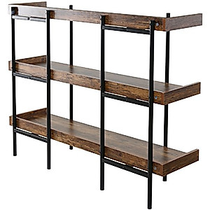 OneSpace Modern Wood and Steel 3-Shelf Display, Cherry