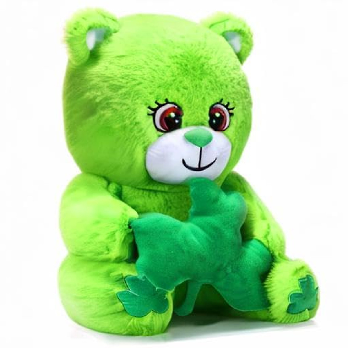 Kasyat St. Patrick's Day Bear Stuffed Animal with Shamrock 12 Inch Plush Bear Cute Stuffed Bear Plushie Shamrock Lover Birthday St. Patrick's Day Party Favor Gifts