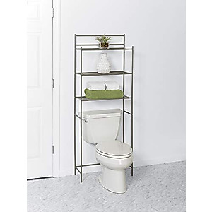 Zenna Home BB78NN 3-Piece Bath-in-a-Box Bath Storage Suite: Spacesaver, Shower Caddy and Over-the-Door Hooks, in Satin Nickel