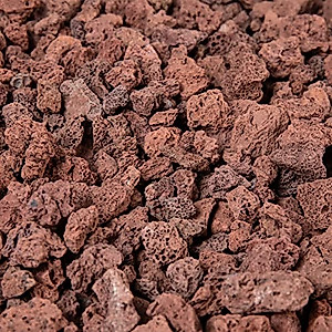Ausluru 5lbs Natural Lava Rocks Fire Stone Granules, Volcanic Fire Pit Lava Rocks Ideal for Fireplaces Fire Pits, Garden Decorative Landscaping, Plants Cultivation and Aquariums, Red