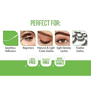 DUO Brush-On Strip Lash Adhesive with Vitamins A, C & E - Clear, Non-Irritating, Fast-Drying Lash Glue, Safe for Sensitive Eyes and Skin, for False Lashes, 0.18 oz, 2-Pack