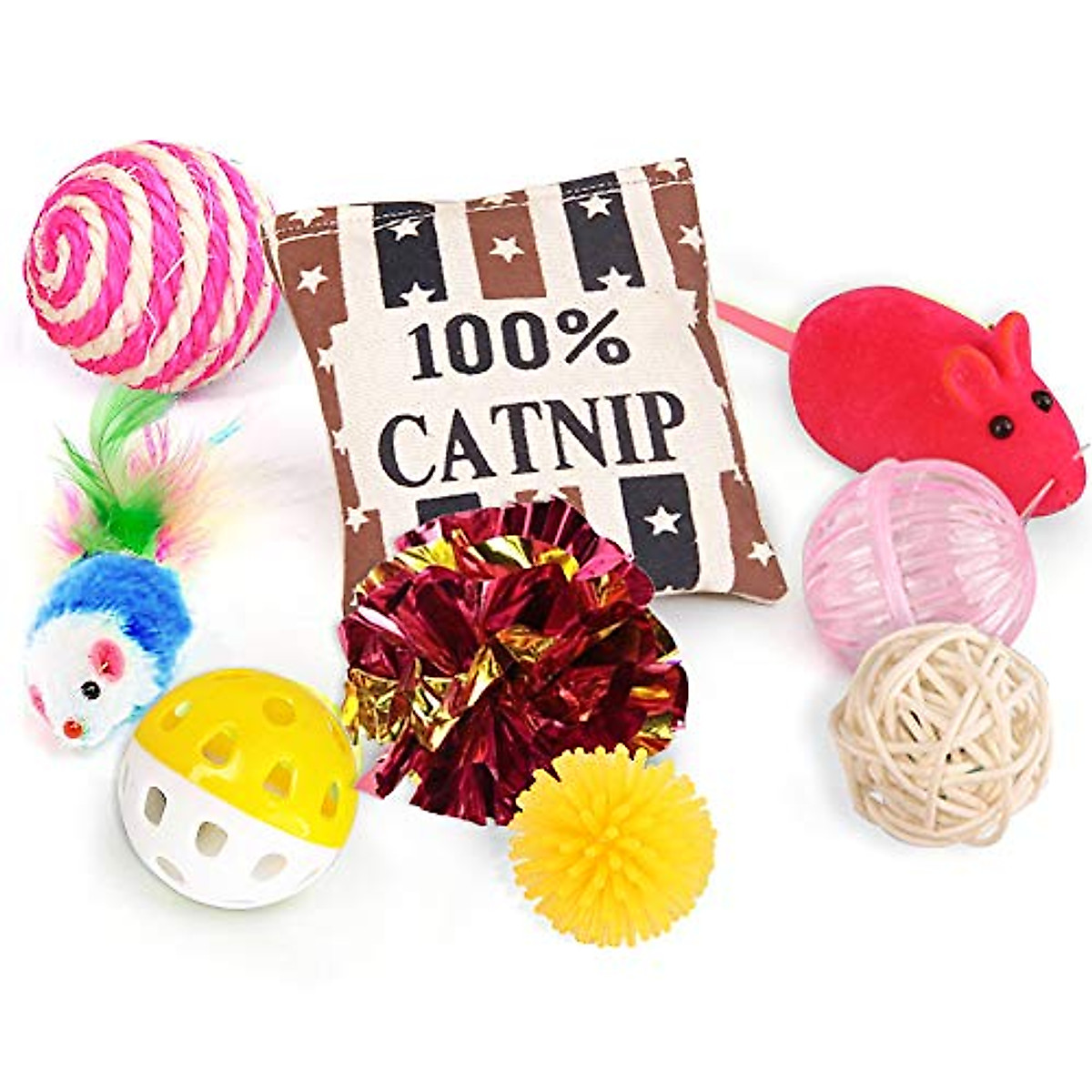 Highland Farms Select Cat Toys Variety Pack for Kitty 20 Pieces & Pet Gifts for Christmas