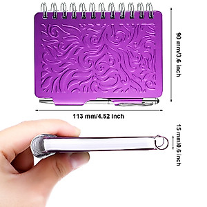 2 Pieces Portable Password Book Password Organizer Notebook Elegant Mandala Pattern Password Book Keeper with Pen, Spiral Bound Notebook for Password Information (Black, Purple)