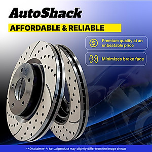 AutoShack Black Hat Drilled and Slotted Brake Rotors Rear Brake Rotor Replacement Kit for 2004 Nissan Pathfinder Armada 2004-2015 TITAN 2005-2015 2017-2019 Armada 2004-2010 INFINITI QX56 V8 PR41331LR