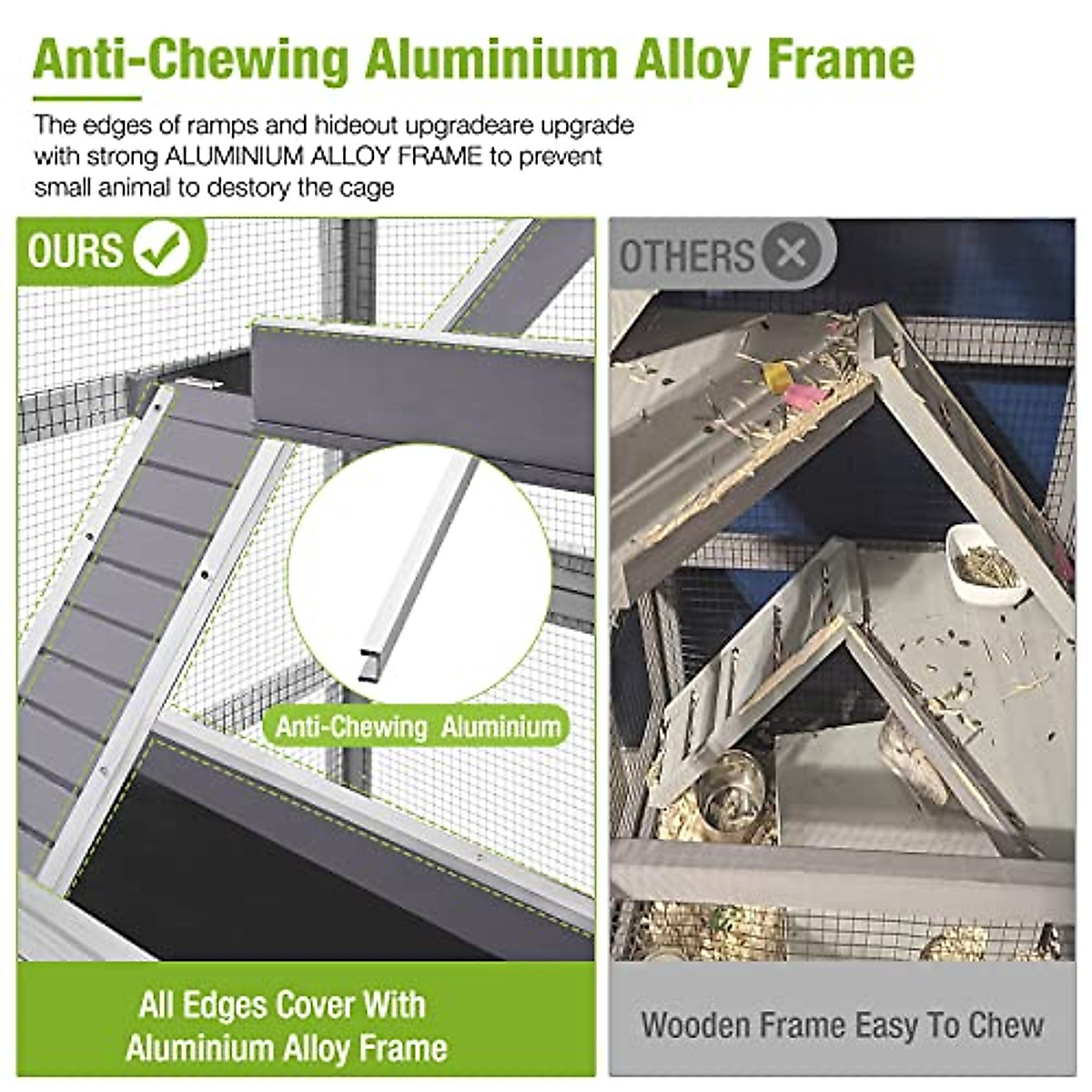 GUTINNEEN Ferret Cage Rat Cage 5 Levels Small Animal Cage for Chinchilla, Hedgehogs, Squirrel, Chameleon, Lizard, Gerbils Anti-Chewing