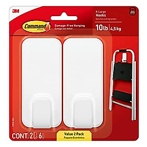 CommandCommand Picture Ledge, Damage Free Hanging Floating Shelf & 10 Lb XL Heavyweight Wall Hook, Damage Free Hanging Wall Hook with Adhesive Strips