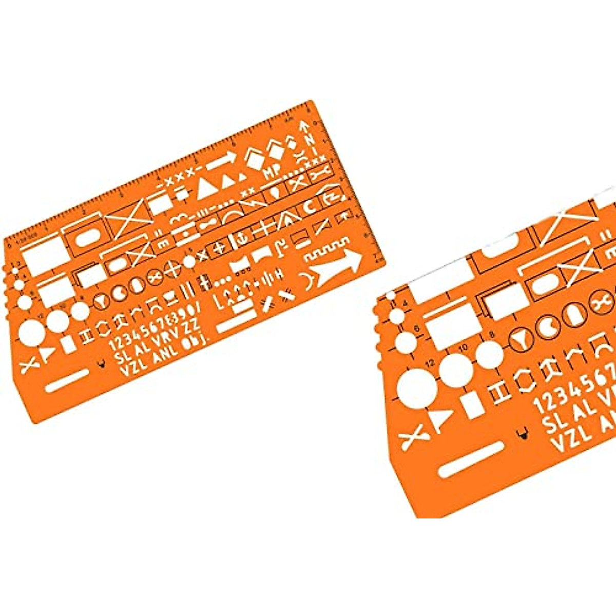 360 TACTICAL Standard Graph Template Stencil with Military Marking Symbols for NATO Army Drawing and Drafting on Map #8353 (Pack of 2 - Scale & Markers)